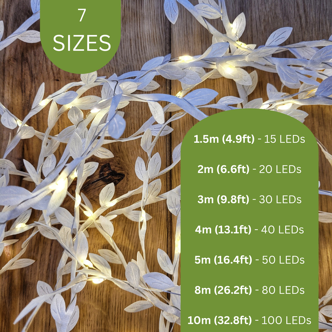 White Leaf Fairy Lights - Handmade in 7 Sizes – Autumn Weddings ...