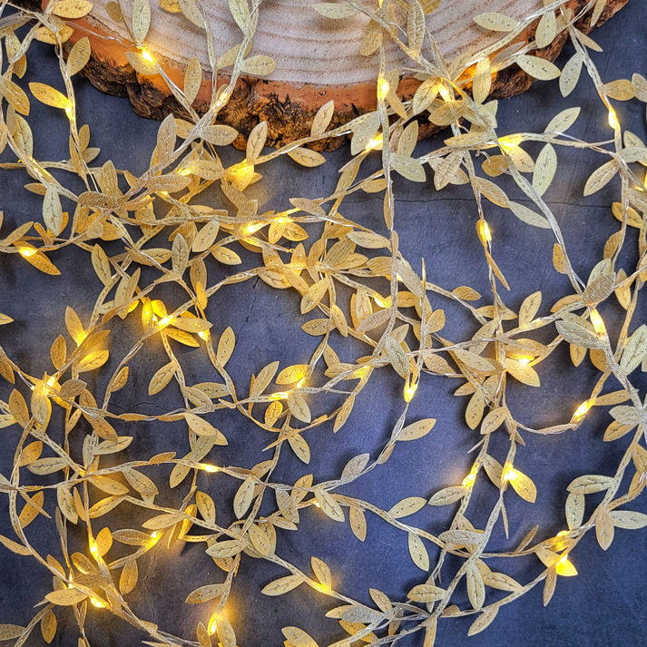 Gold Leaf Fairy Lights - Handmade in 7 Sizes – Autumn Weddings - Autumn ...