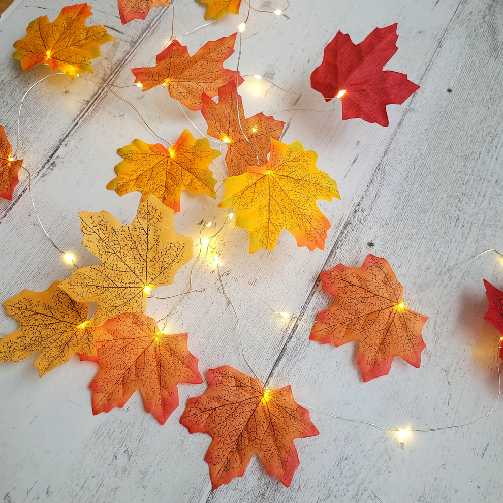 Autumn Leaf Fairy Lights - Handmade in 4 Sizes – Autumn Weddings ...